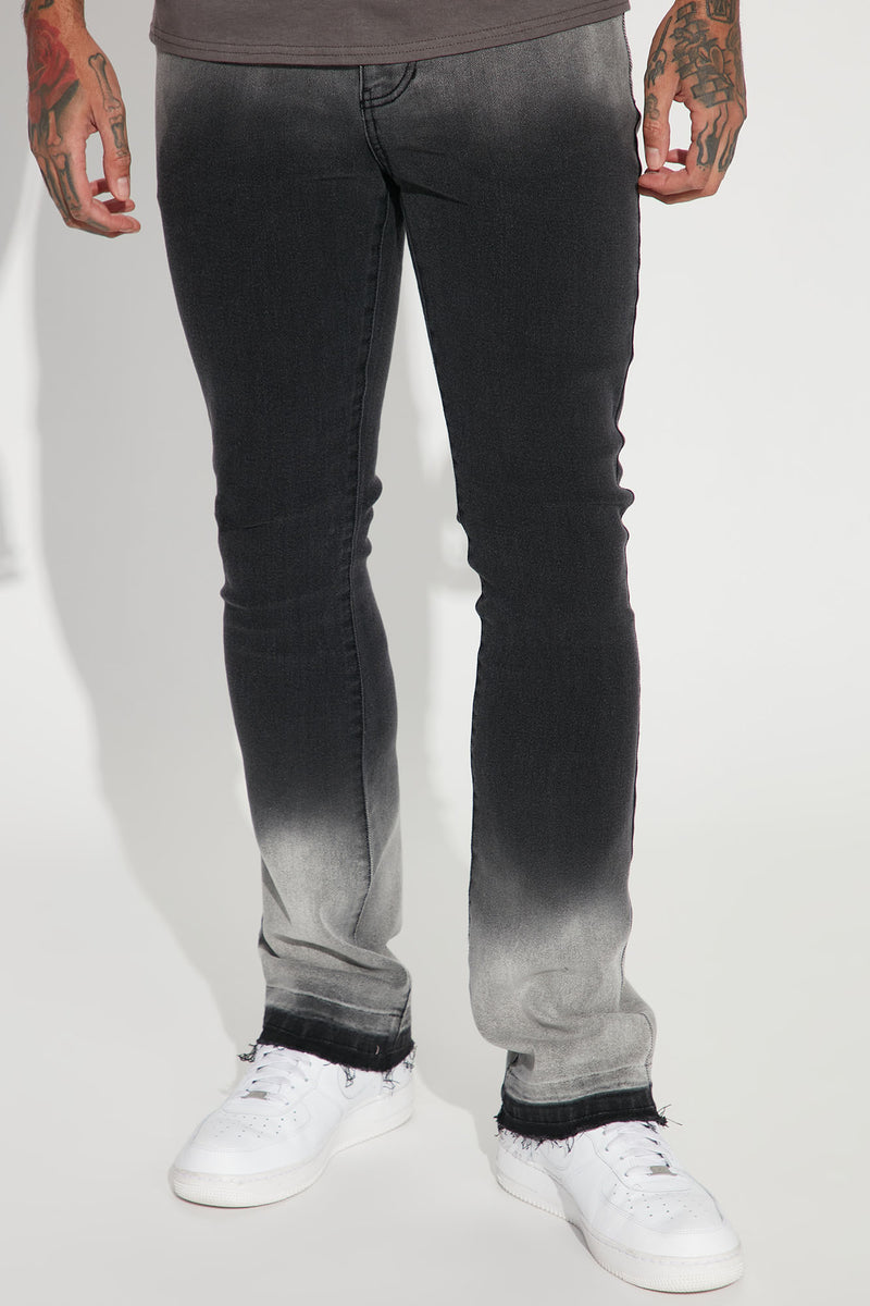 Cooper Acid Wash Stacked Skinny Flare Jeans - Acid Wash Black | Fashion ...
