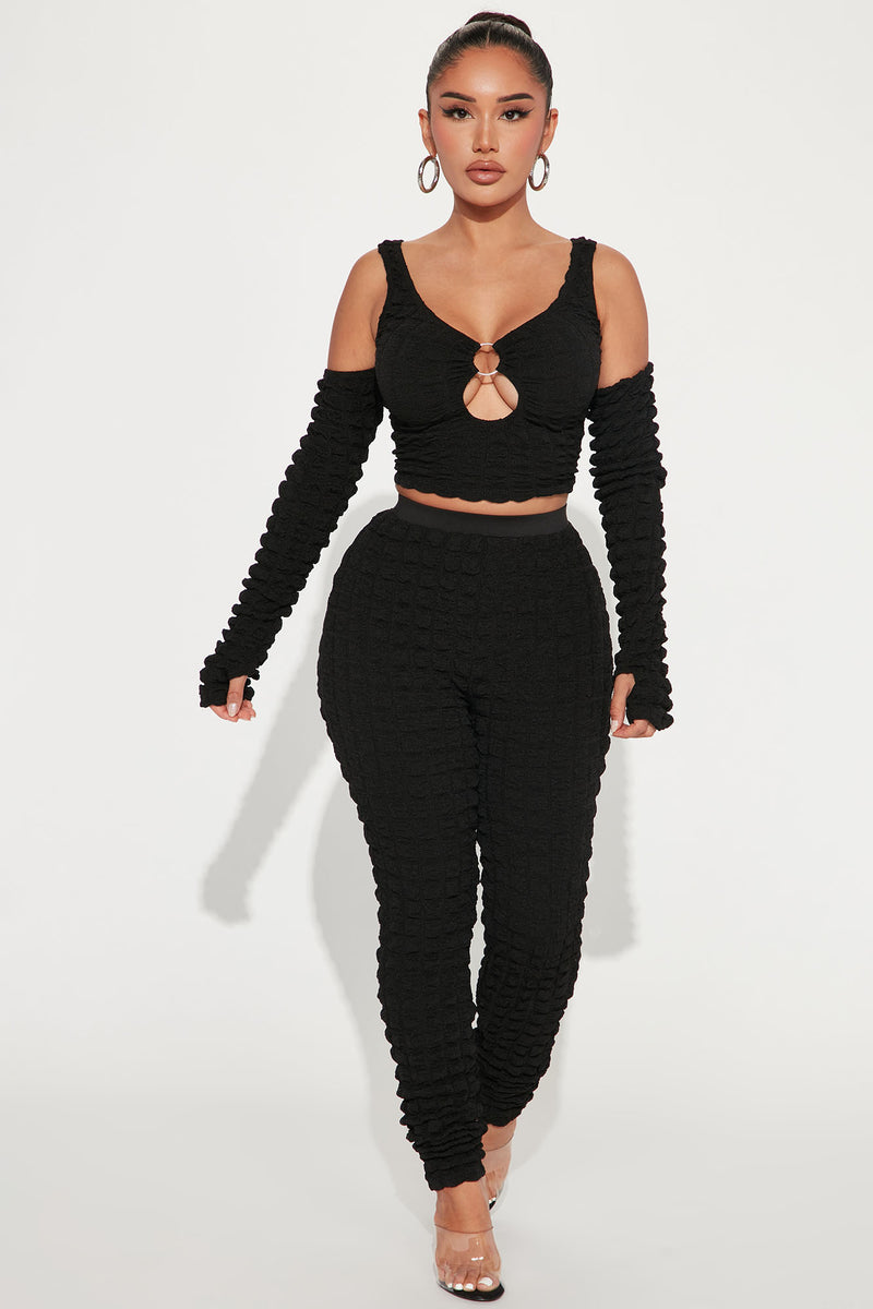 Ellie Bubble Pant Set - Black | Fashion Nova, Matching Sets | Fashion Nova
