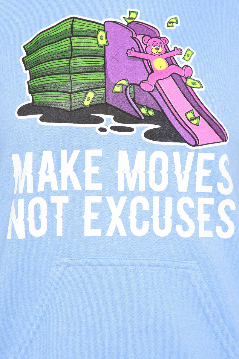 Make Moves Not Excuses Hoodie - Blue | Fashion Nova, Knit Tops ...