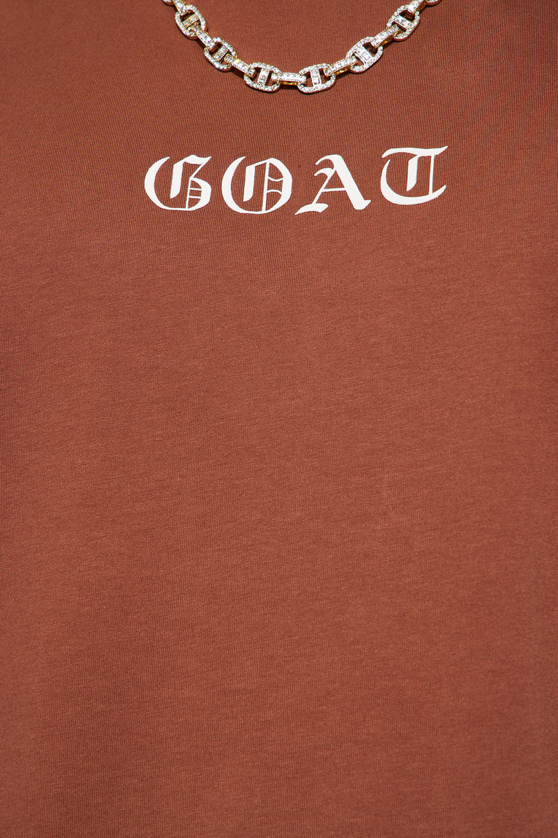 GOAT Old English Short Sleeve Tee - Brown | Fashion Nova, Mens Tees ...
