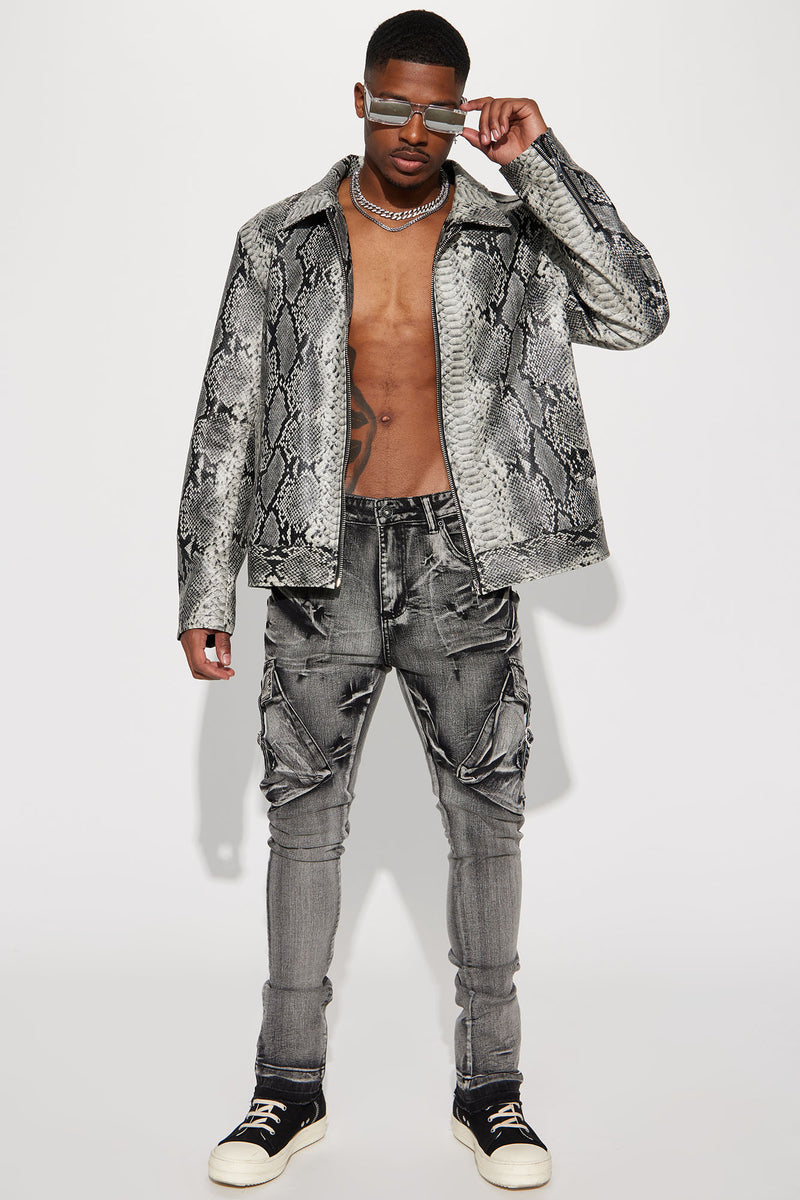 For The Rep Cargo Stacked Skinny Flare Jeans - Black Wash | Fashion ...