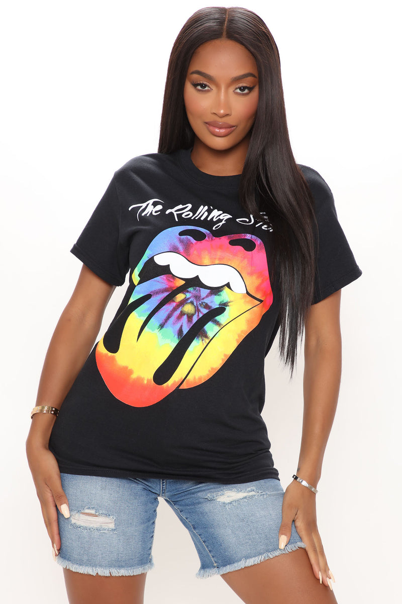 Psychedelic Rolling Stones Top - Black | Fashion Nova, Screens Tops and ...
