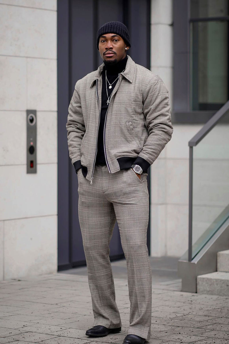 Anderson Plaid Bomber Jacket - Camel/combo | Fashion Nova, Mens Jackets ...