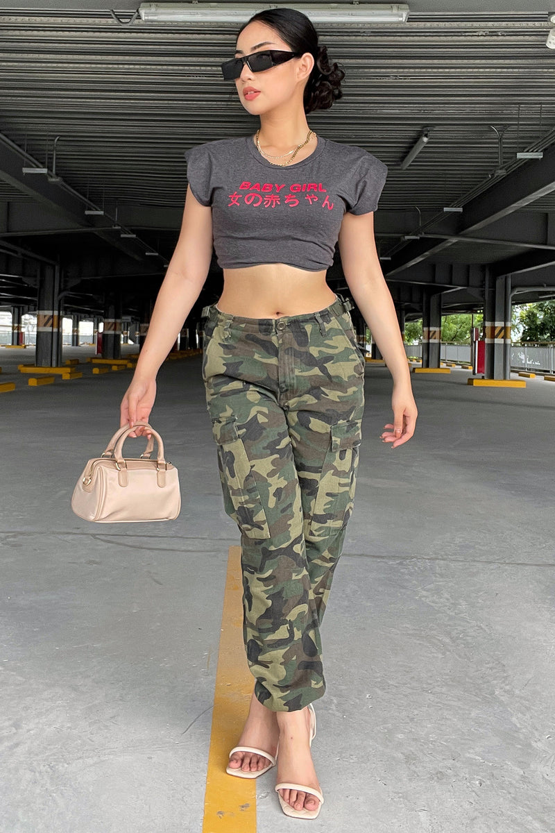 Baby Girl Padded Crop Top - Charcoal | Fashion Nova, Screens Tops and ...