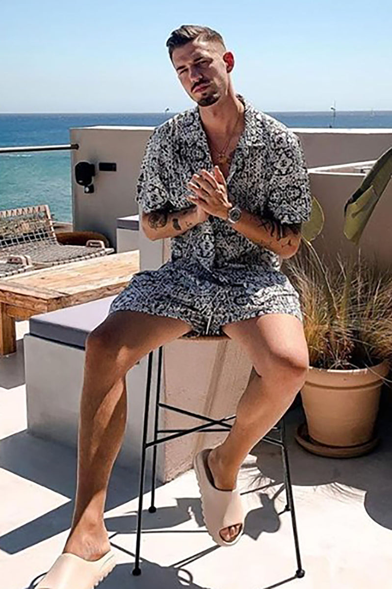 Carson Short Sleeve Woven Top - Black/combo | Fashion Nova, Mens Shirts ...