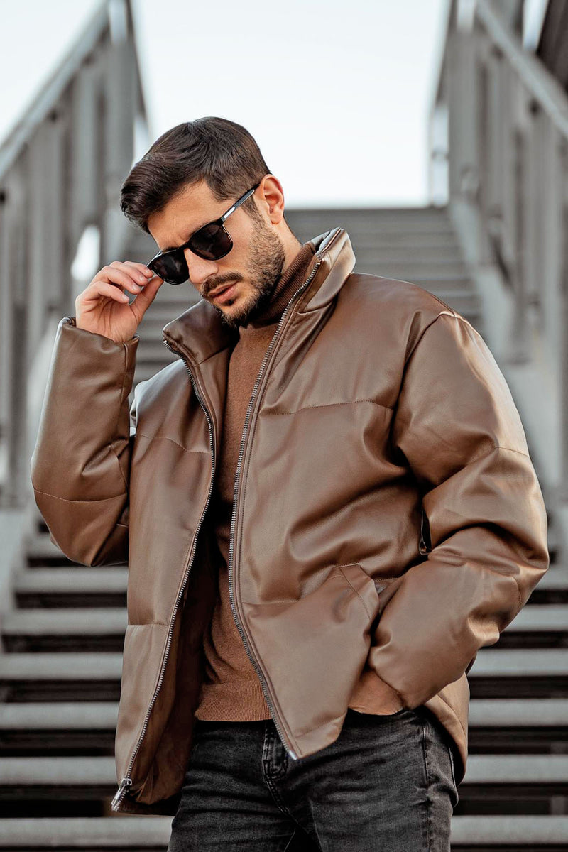 Classic PU Puffer Jacket - Brown | Fashion Nova, Mens Jackets | Fashion ...