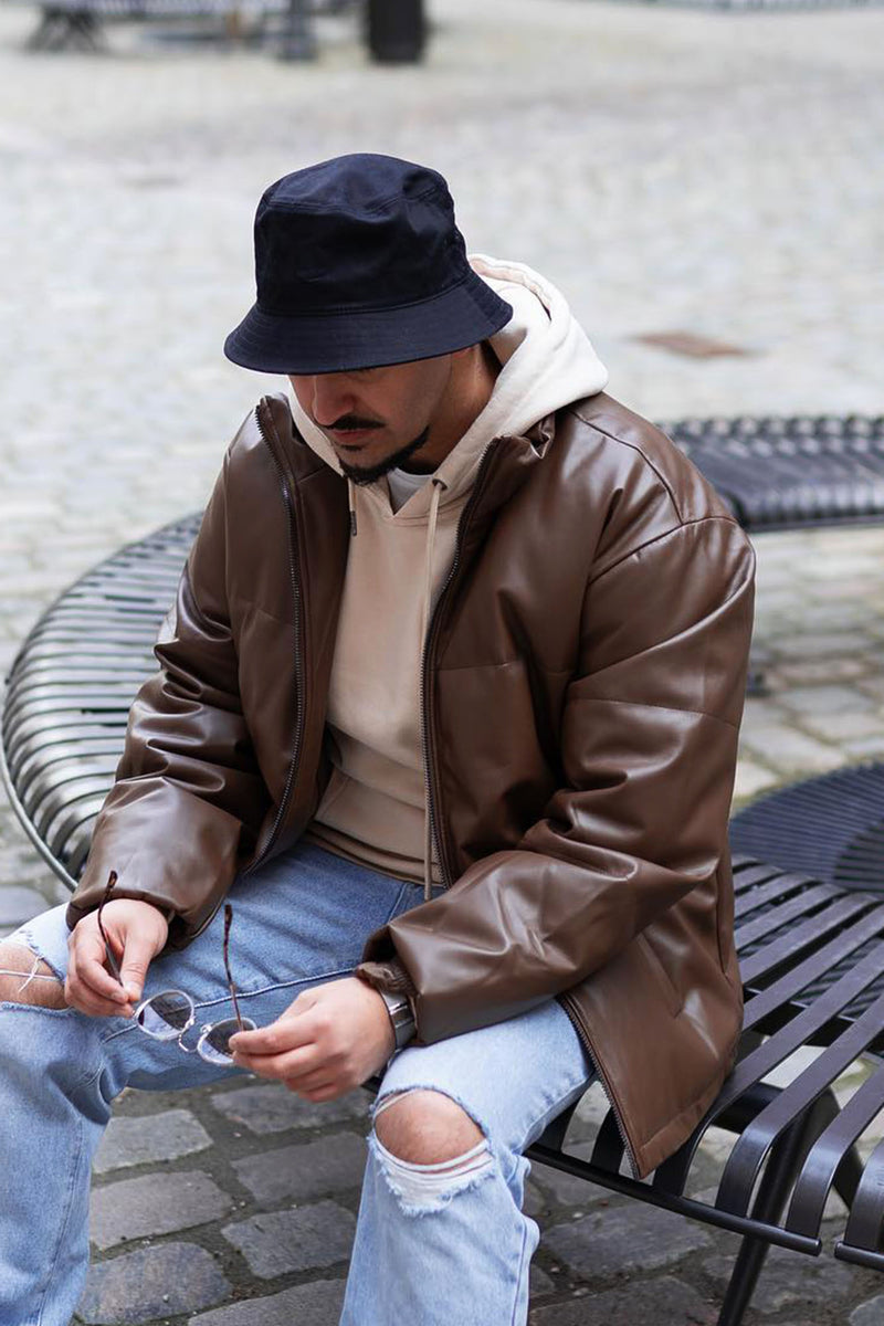 Classic PU Puffer Jacket - Brown | Fashion Nova, Mens Jackets | Fashion ...