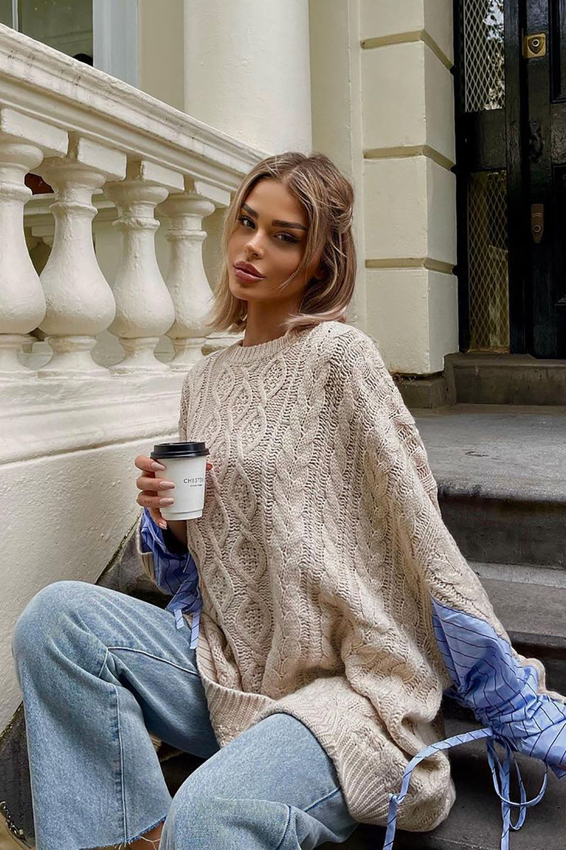Comfy And Chic Coffee Dates Sweater - Nude | Fashion Nova, Sweaters ...
