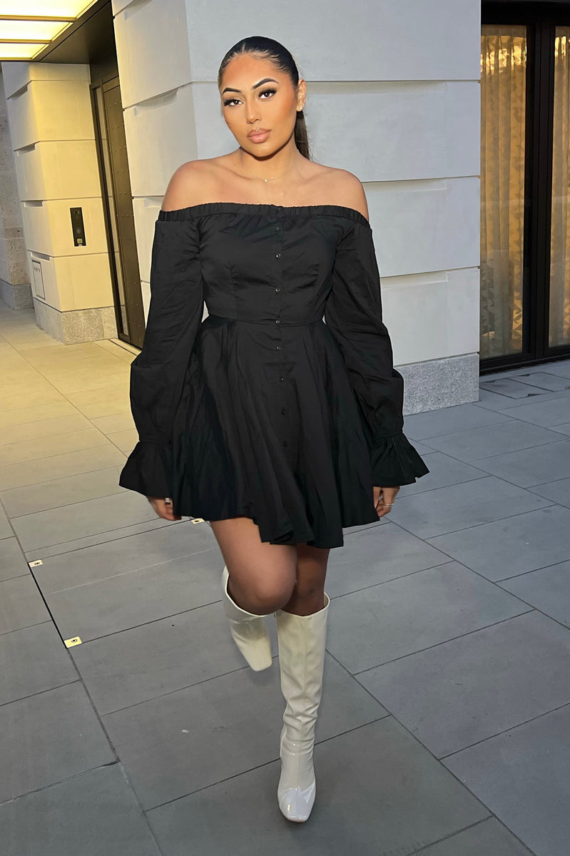 Destiny Fit And Flare Mini Dress - Black | Fashion Nova, Dresses ...