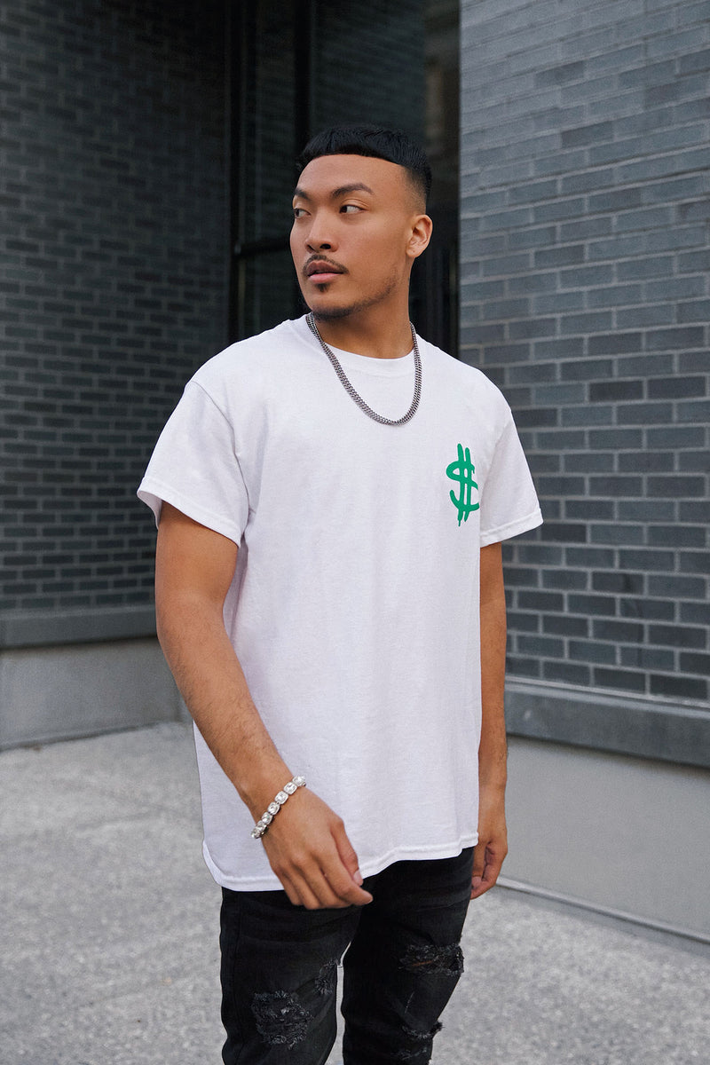 Dirty Money Short Sleeve Tee - White | Fashion Nova, Mens Graphic Tees ...