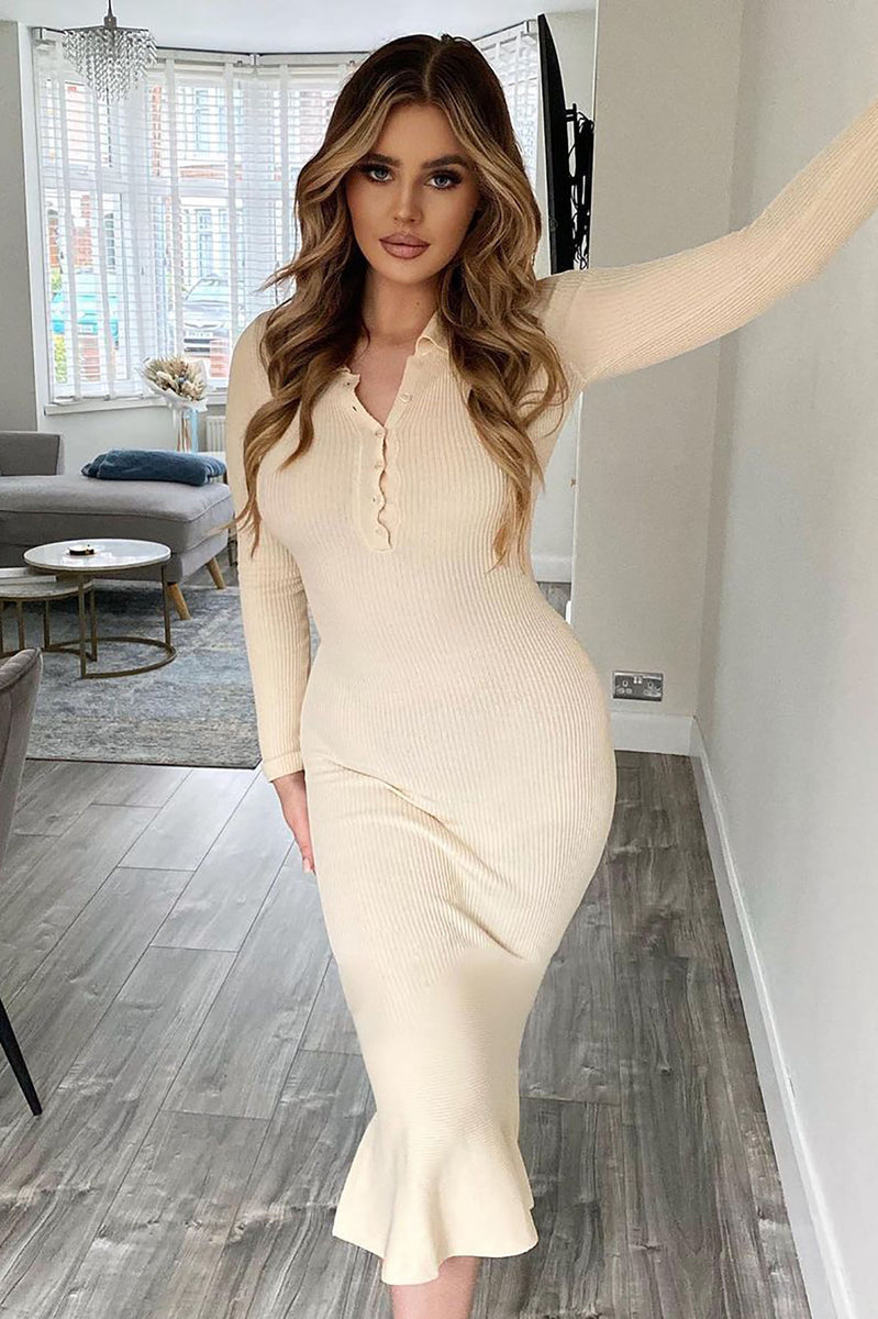 Dress Up Sweater Midi Dress - Cream | Fashion Nova, Dresses | Fashion Nova
