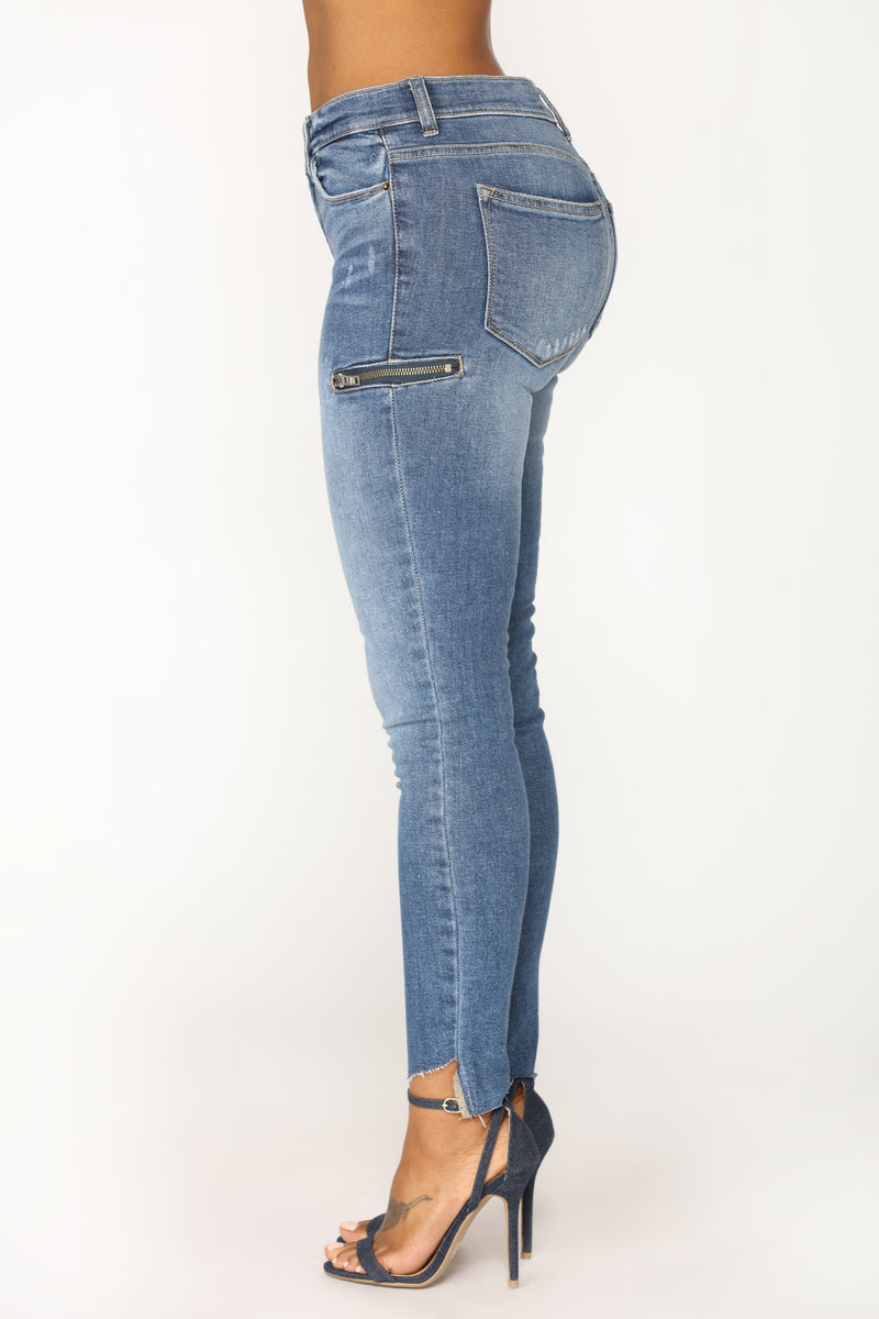 Moto Mayhem Skinny Jeans - Medium Blue Wash | Fashion Nova, Jeans ...