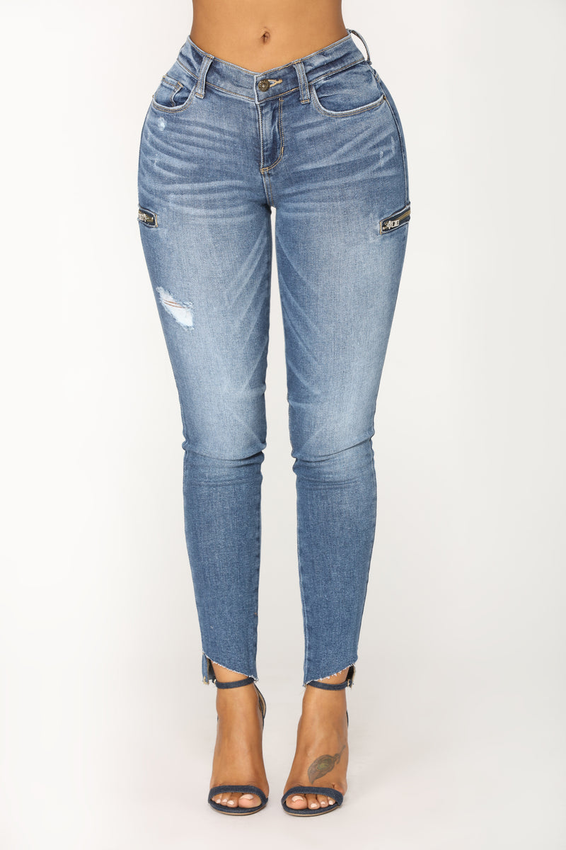 Moto Mayhem Skinny Jeans - Medium Blue Wash | Fashion Nova, Jeans ...