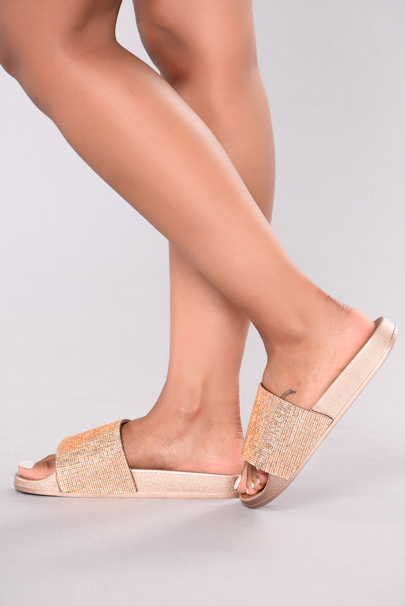 Halsey Sliders - Rose Gold | Fashion Nova, Shoes | Fashion Nova