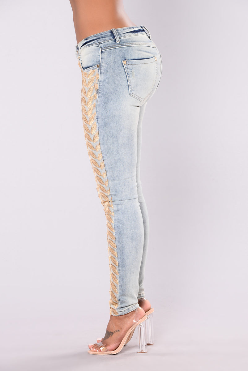 Gold Leaf Jeans - Gold | Fashion Nova, Jeans | Fashion Nova