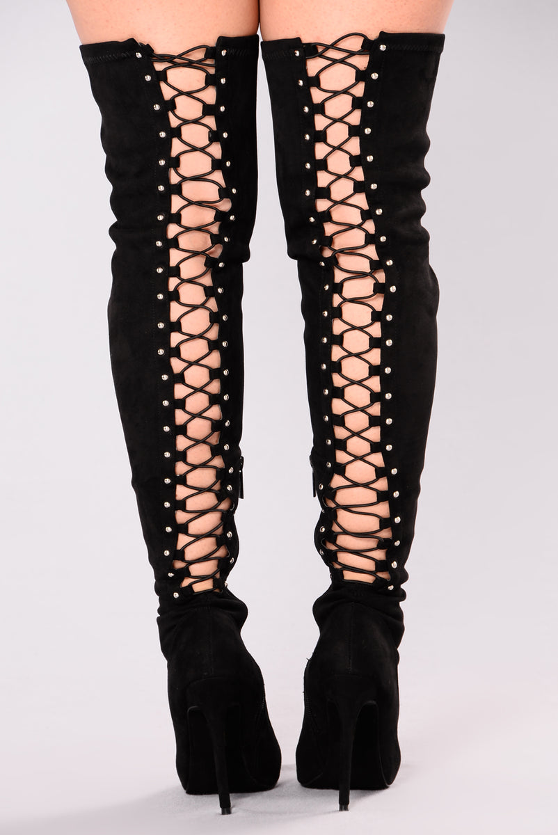Caitlyn Corset Boot - Black | Fashion Nova, Shoes | Fashion Nova