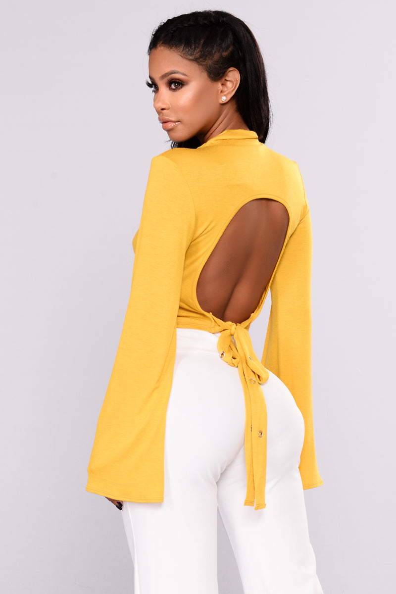 Alexandra Open Back Top - Mustard | Fashion Nova, Knit Tops | Fashion Nova