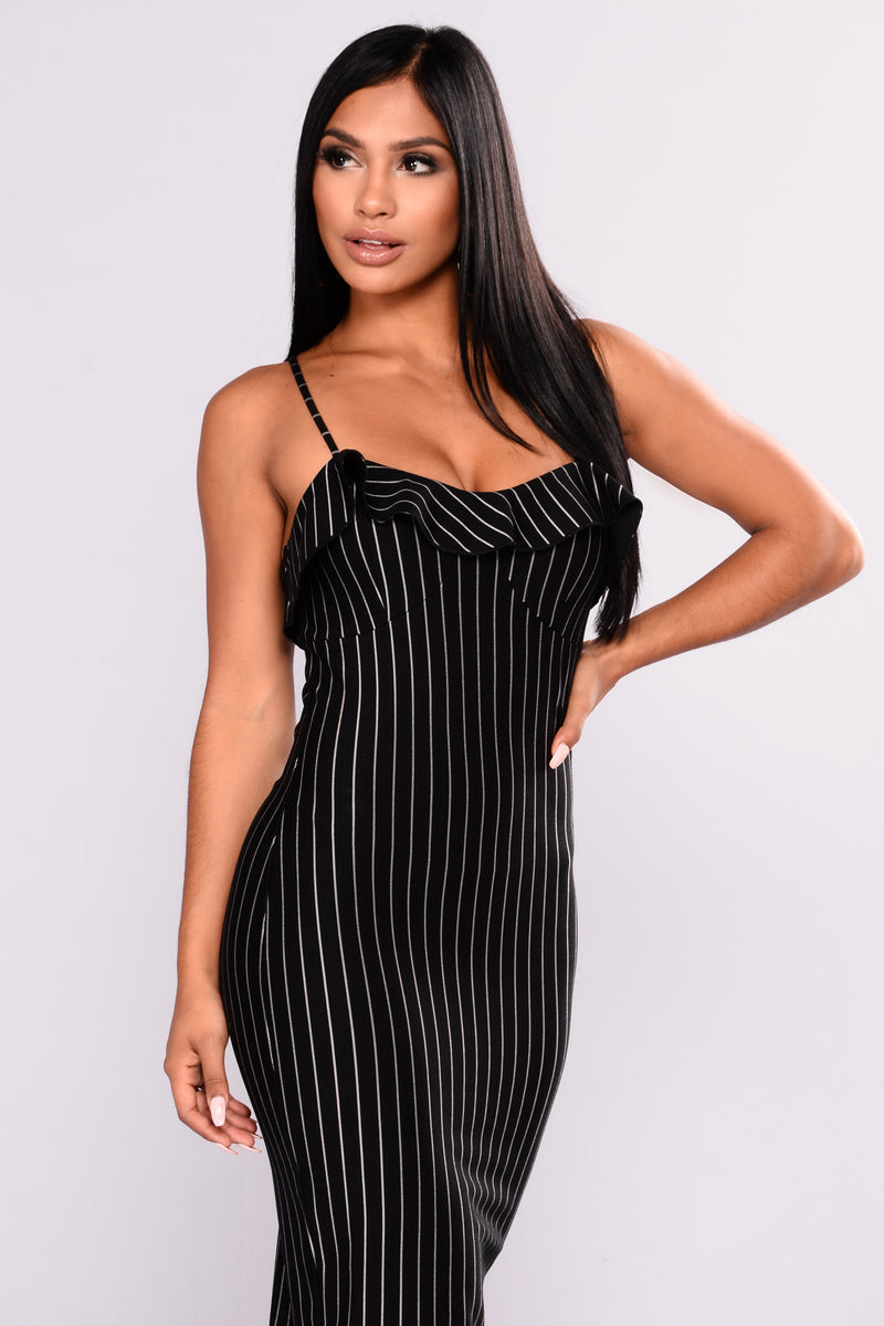 Marcelle Striped Dress - Black/White | Fashion Nova, Dresses | Fashion Nova