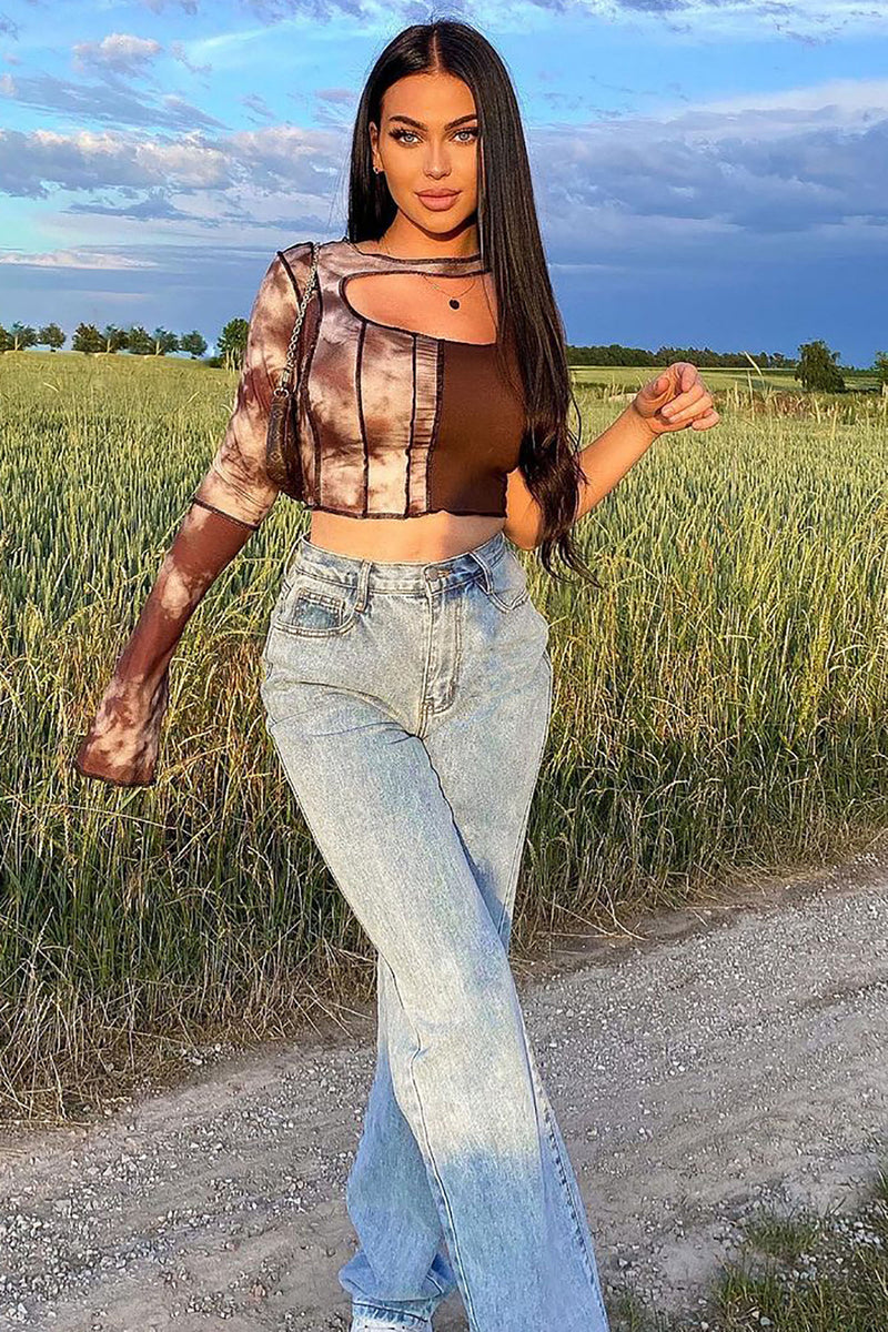 Going Through A Rough Patchwork Top - Brown Combo | Fashion Nova, Knit ...