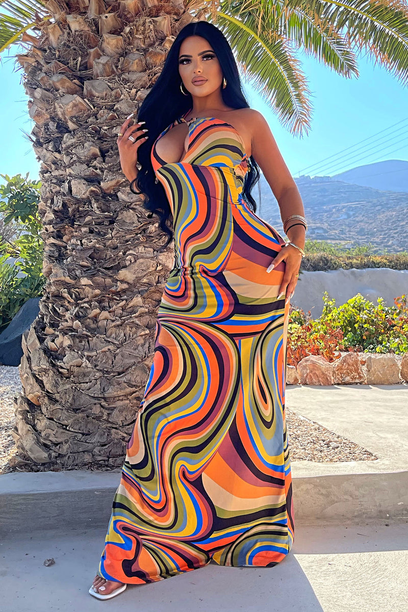 In A Trance Maxi Dress - Olive/combo | Fashion Nova, Dresses | Fashion Nova