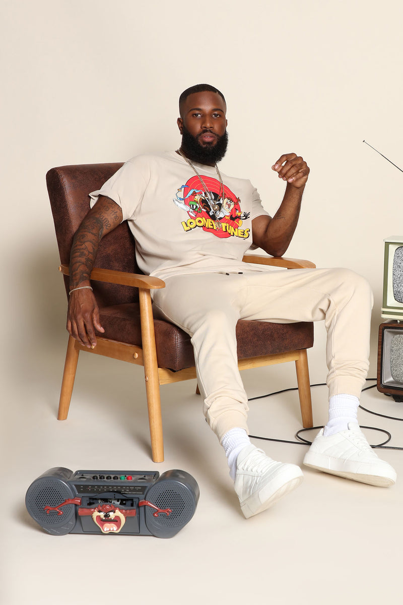 Looney Tunes Squad Short Sleeve Tee - Tan | Fashion Nova, Mens Graphic ...