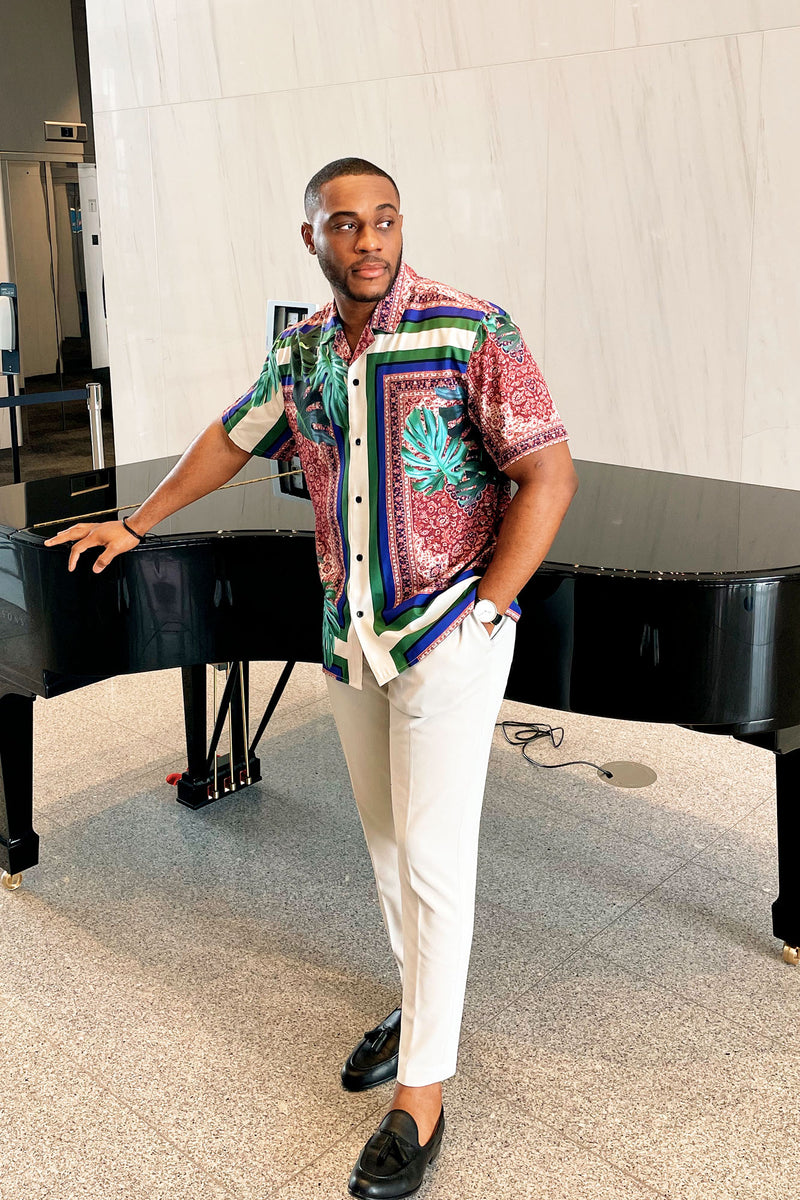 Manifest Destiny Short Sleeve Woven Top - Green/combo | Fashion Nova ...