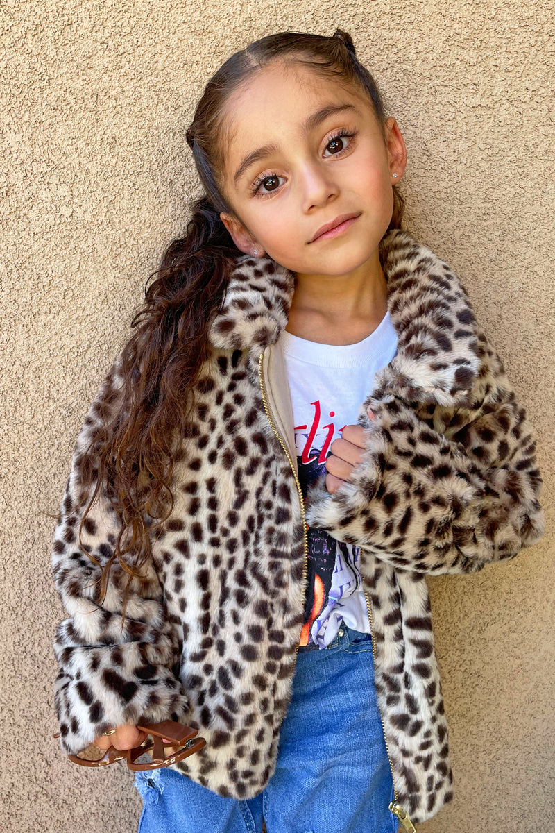 Leopard Print Coat For Little Girls