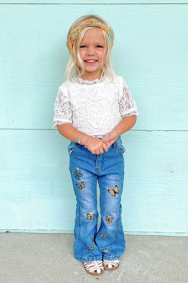 Mini Catching Butterflies Extreme Flare Jeans - Light Blue Wash ...