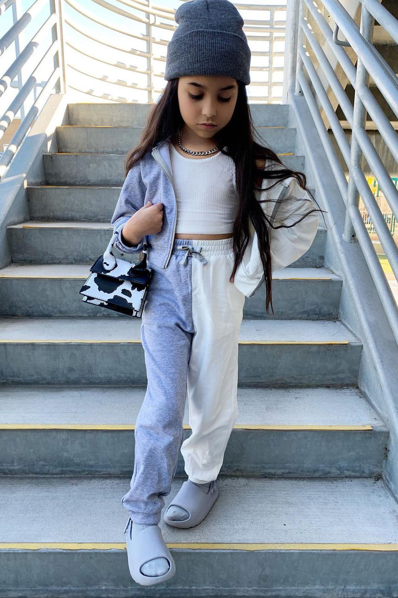 Mini Double Sided Colorblock Jogger Set - Grey/combo | Fashion Nova ...