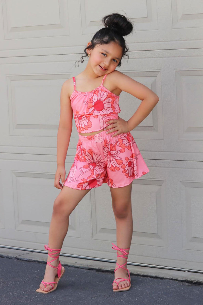 Mini Floral Girl Short Set - Coral | Fashion Nova, Kids Sets | Fashion Nova