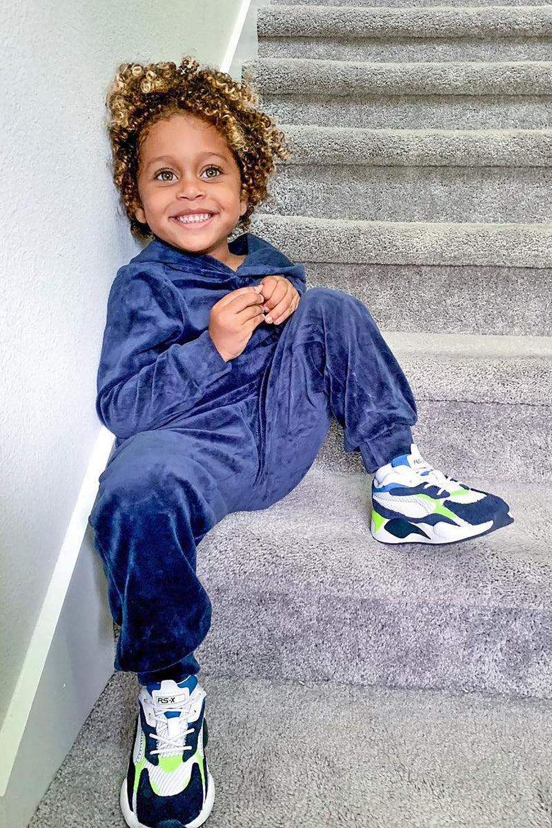 Mini Grayson Velour Jogger Set - Navy | Fashion Nova, Kids Sets ...