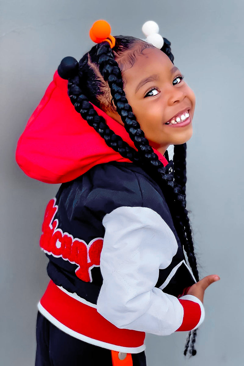 Mini Hate The Player Chicago Bomber Jacket - Black/combo | Fashion Nova ...