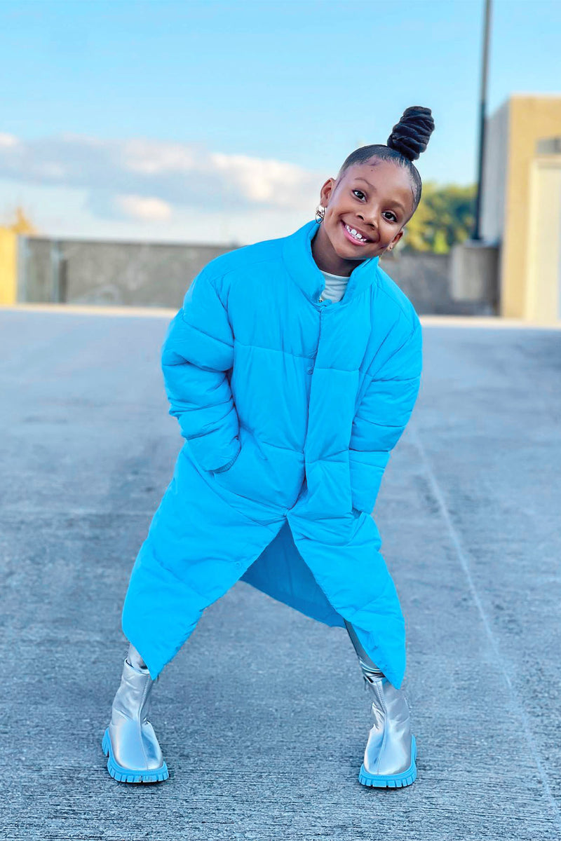 Mini Innovative Long Puffer Jacket - Light Blue | Fashion Nova, Kids ...