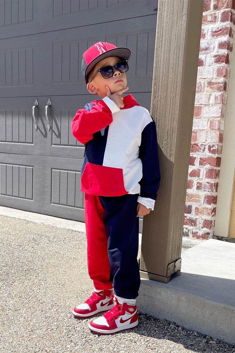 Mini Jordan Colorblock Jogger Set - Red/combo | Fashion Nova, Kids Sets ...