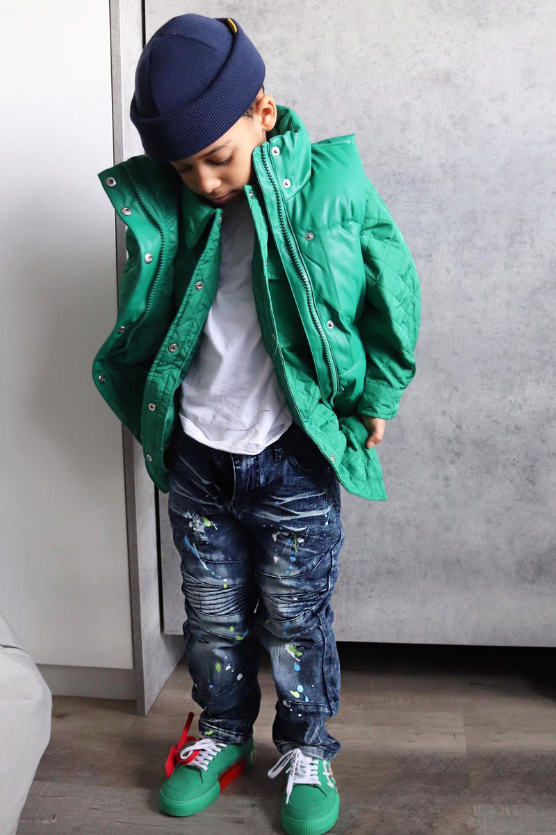 Mini Lil Kid Paint Splatter Moto Jeans - Dark Wash | Fashion Nova, Kids ...