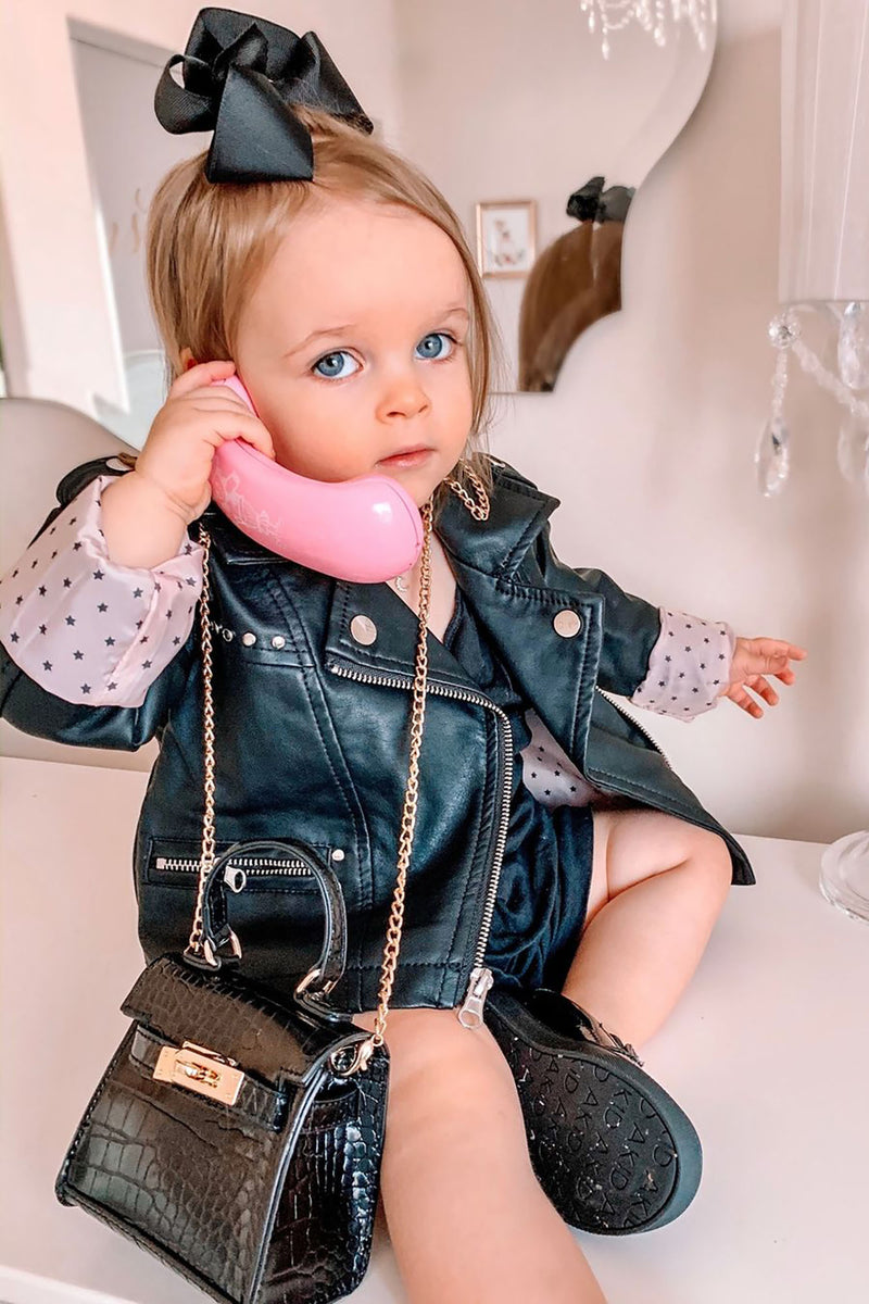 Mini Out Of Town Vegan Leather Moto Jacket - Black | Fashion Nova, Kids ...