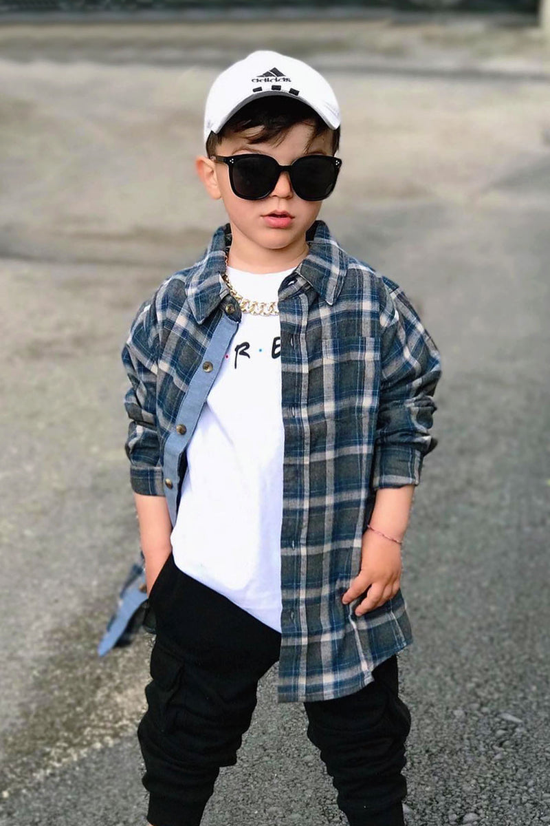 Mini Plaid Out Flannel Shirt - Charcoal/combo | Fashion Nova, Kids Tops ...