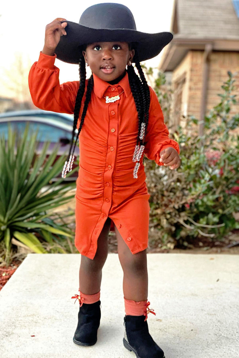 Mini Ruched and Girly Dress - Rust | Fashion Nova, Kids Dresses ...