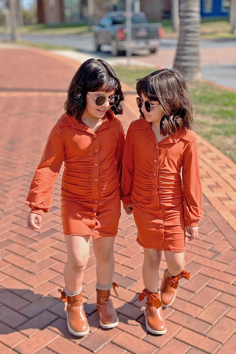 Mini Ruched and Girly Dress - Rust | Fashion Nova, Kids Dresses ...