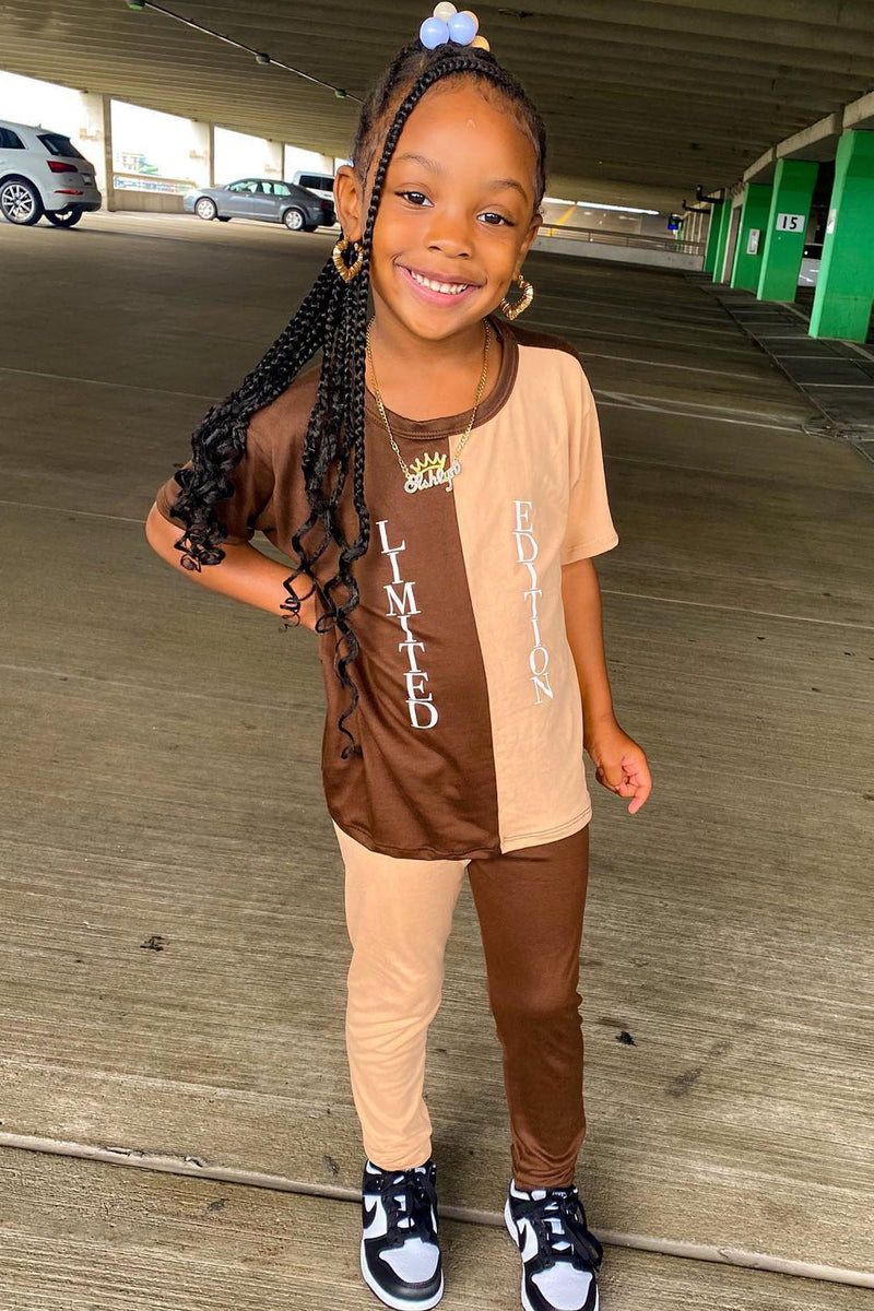 Mini She's Limited Edition Colorblock Legging Set - Taupe/combo ...