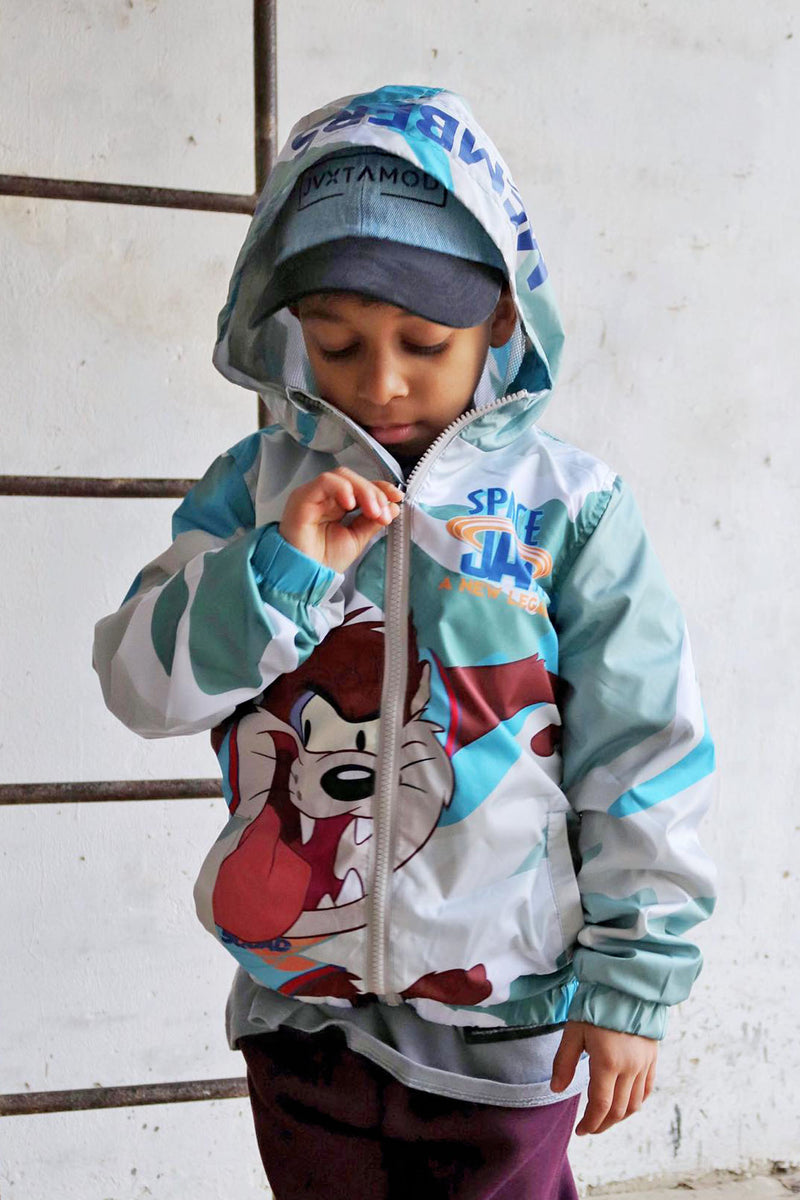 Mini Space Jam Game Time Hooded Jacket - Blue/combo | Fashion Nova ...