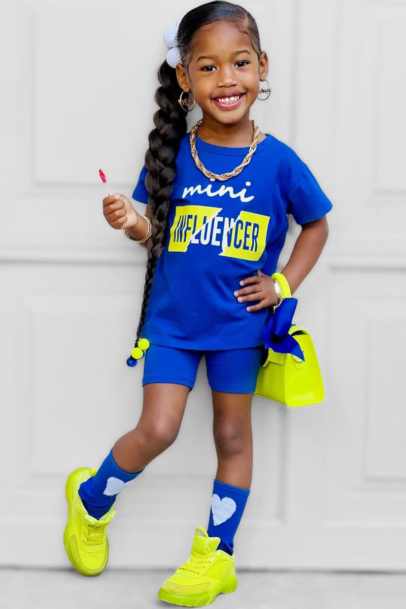 Mini Wanna Be Influencer Short Set - Royal | Fashion Nova, Kids Sets ...