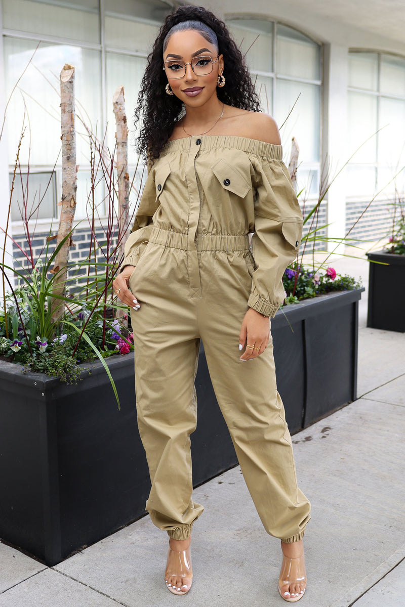 Next Stop Utility Jumpsuit - Khaki | Fashion Nova, Jumpsuits | Fashion Nova