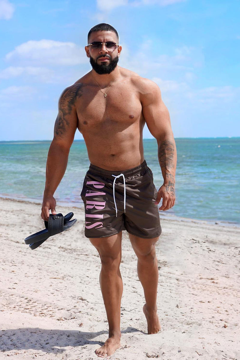 Paris Swim Trunks - Brown | Fashion Nova, Mens Swim | Fashion Nova