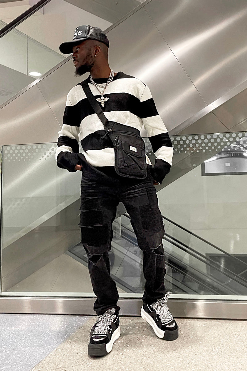 Patch Things Up Stacked Skinny Jeans - Black Wash | Fashion Nova, Mens ...