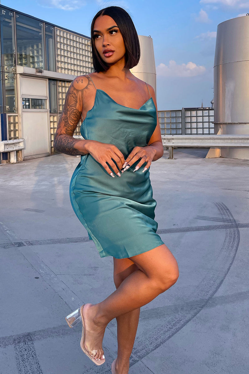 Sandra Satin Mini Dress - Teal | Fashion Nova, Dresses | Fashion Nova