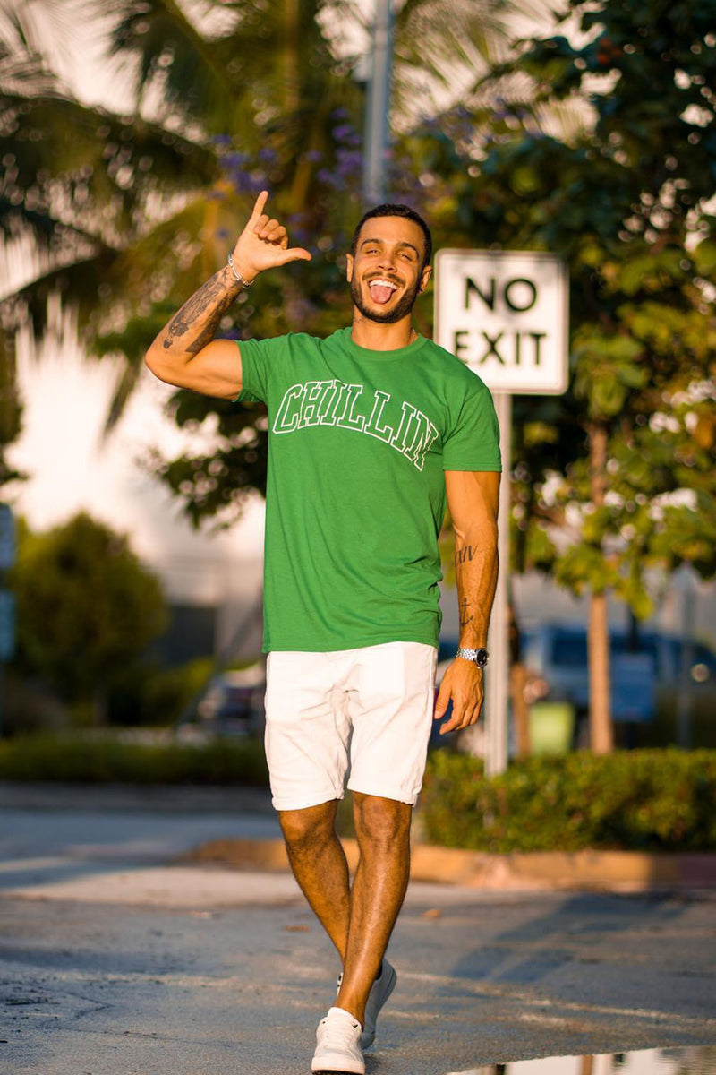 Straight Chillin Short Sleeve Tee - Green | Fashion Nova, Mens Graphic ...