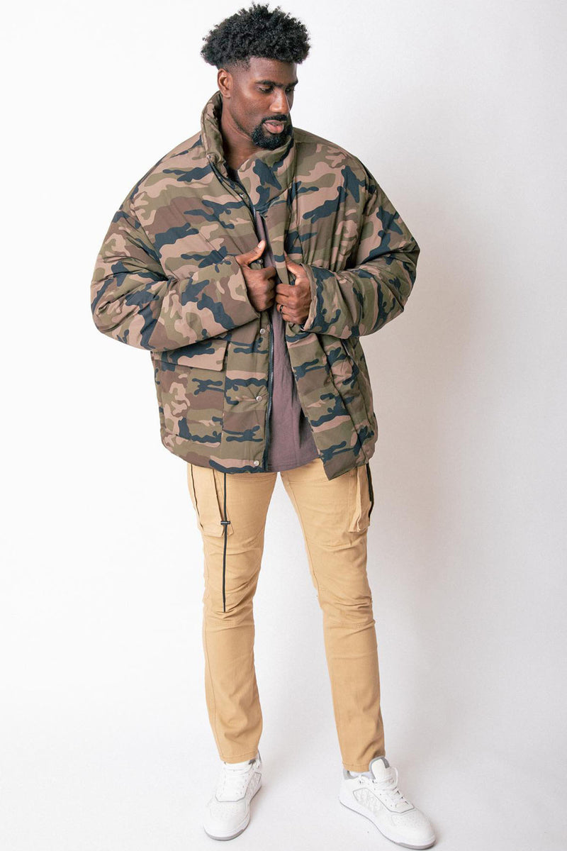 Titan Cargo Pocket Puffer Jacket - Camouflage | Fashion Nova, Mens ...
