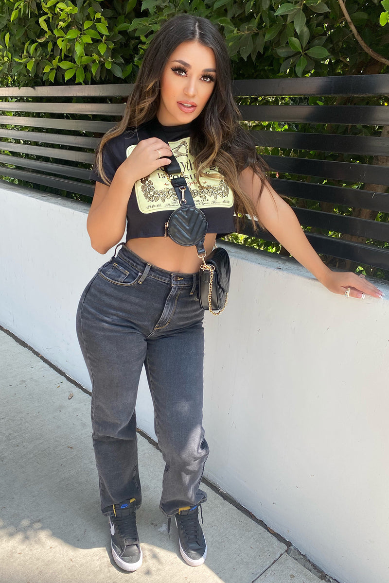 Valencia Vintage Stretch Straight Leg Jean - Black | Fashion Nova ...