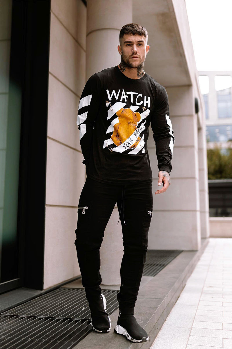 Watch Your Back Long Sleeve Tee - Black | Fashion Nova, Mens Graphic ...
